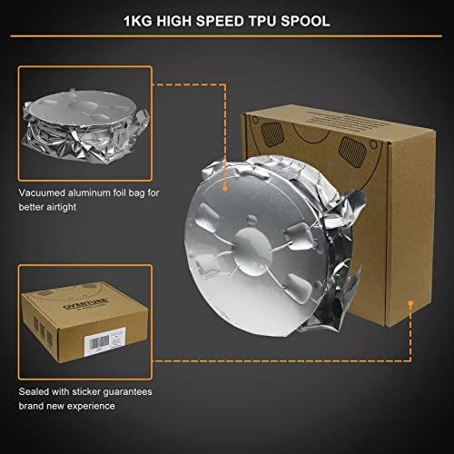 OVERTURE TPU High Speed Filament 1.75mm Flexible TPU Roll, 3D Printer Filament,Dimensional Accuracy +/- 0.03 mm, Fit Most FDM Printer (HS TPU White)
