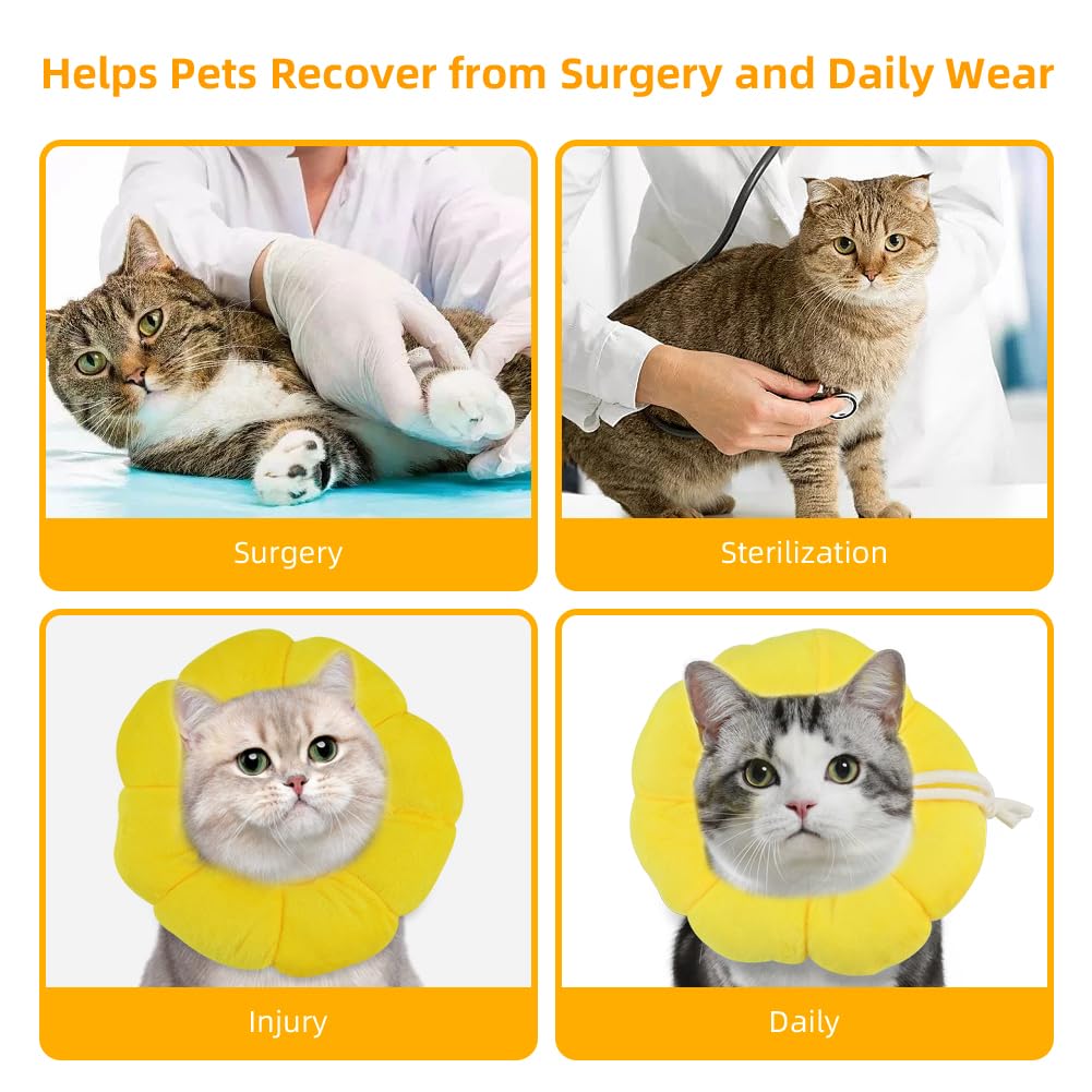 Adjustable Protective Collar for Cat and Puppy,Soft Pet Recovery Collar Does Not Block Vision E Collar,Surgery Recovery Elizabethan Collars