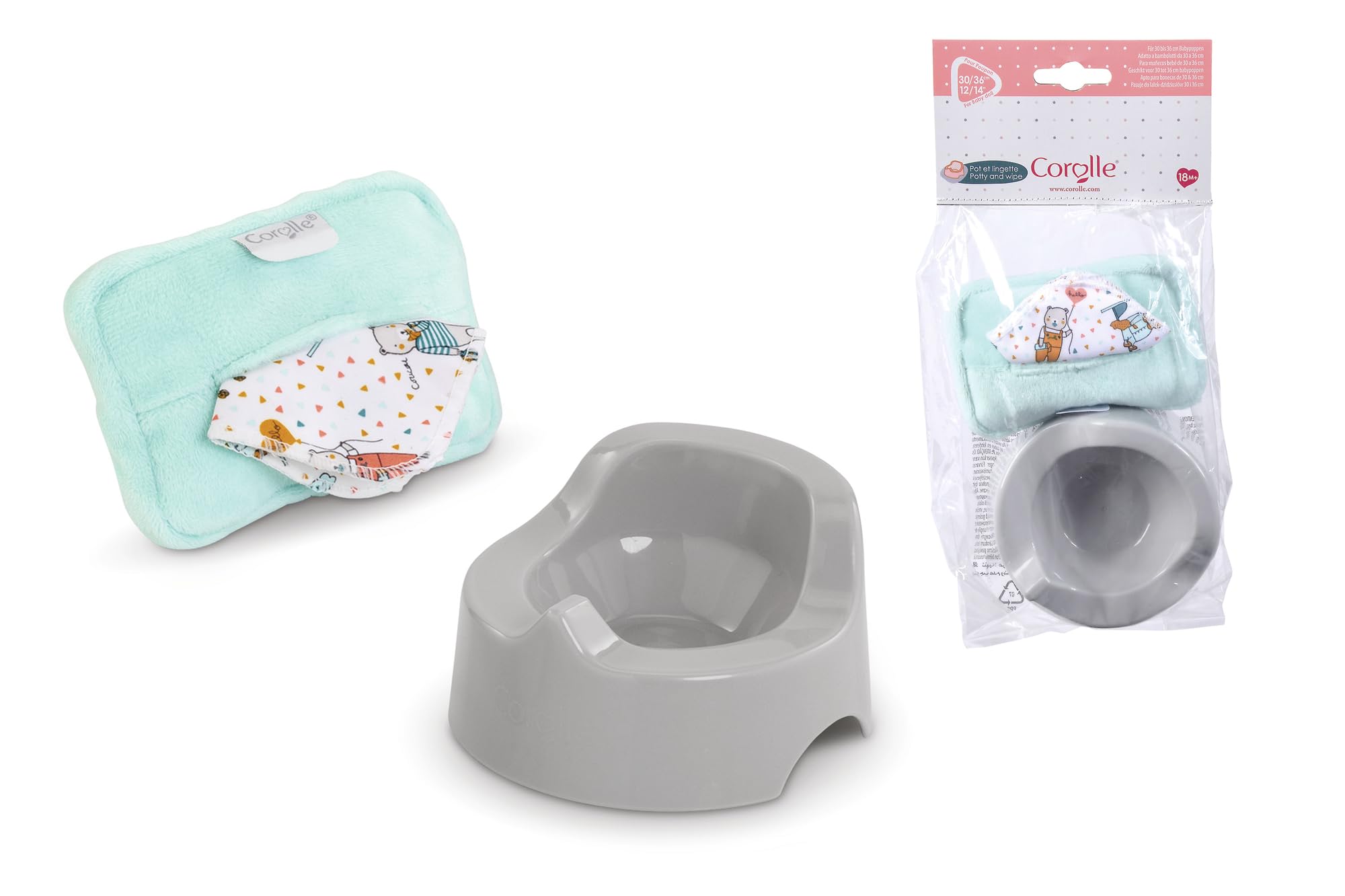 Corolle Potty and Wipe Baby Doll Accessory Set - for 12" Baby Dolls