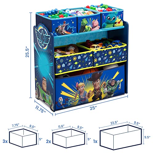 Delta Children Chair Desk with Storage Bin + Design and Store 6 Bin Toy Storage Organizer, Disney/Pixar Toy Story (Bundle)