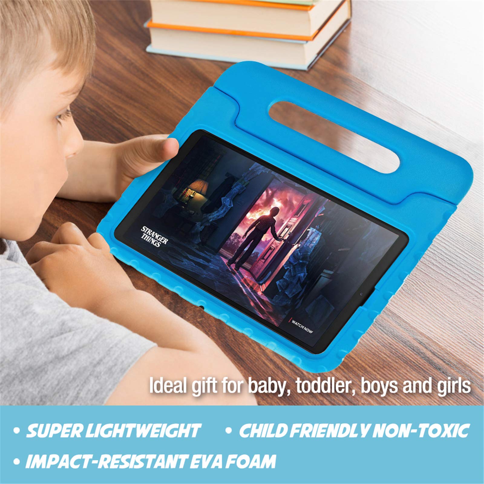 ProCase Kids Case for Galaxy Tab A7 10.4 2020 (T500 T503 T505 T507), Shock Proof Convertible Handle Stand Cover Lightweight Kids Friendly Protective Case for 10.4 inch Galaxy Tab A7 -Blue