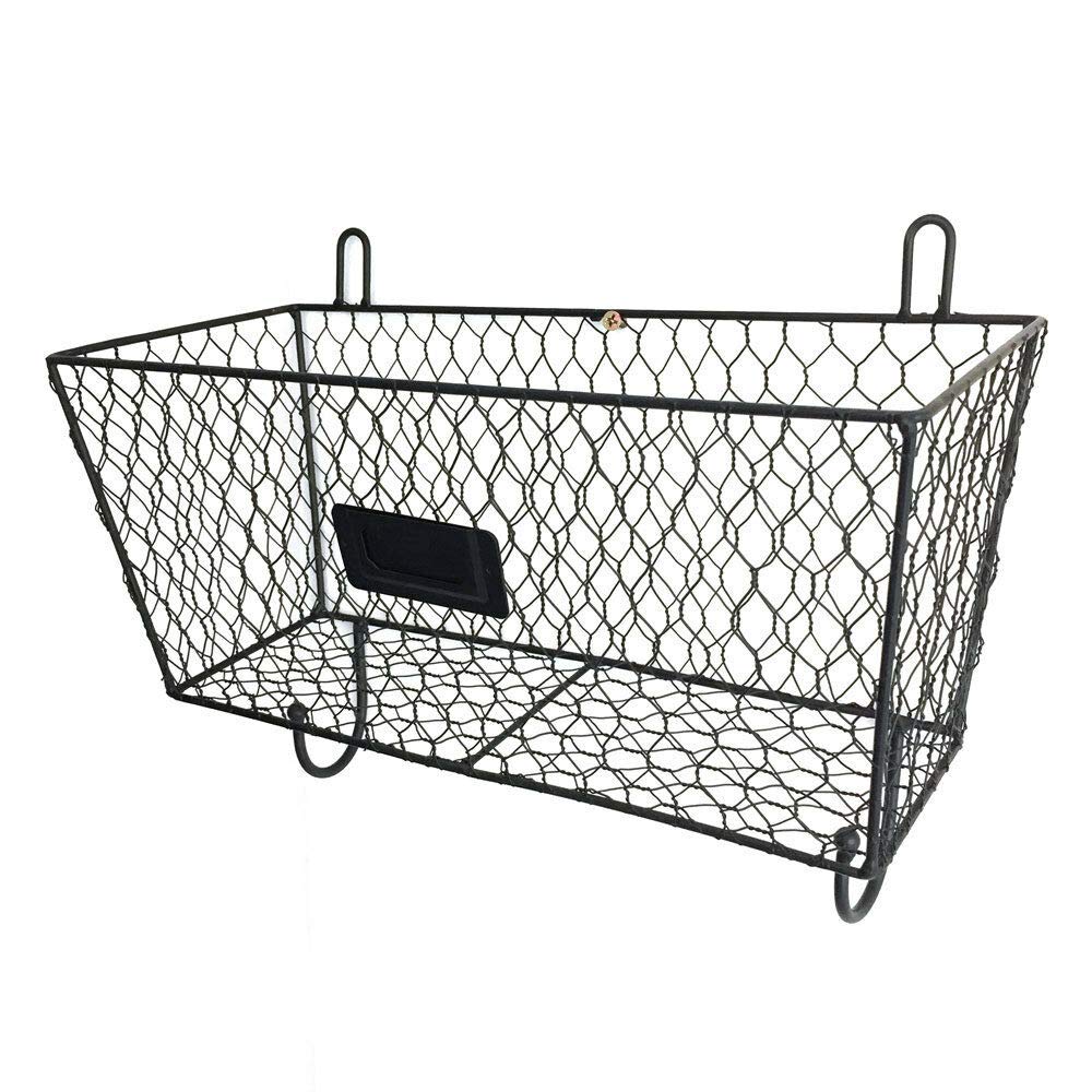 3pcs Wire Letter Mail Mount Metal Rack Basket Vintage Triple Organizer Black - shelves wall mounted - kitchen shelves - hanging basket - wire baskets - metal basket - hanging baskets - wall baskets
