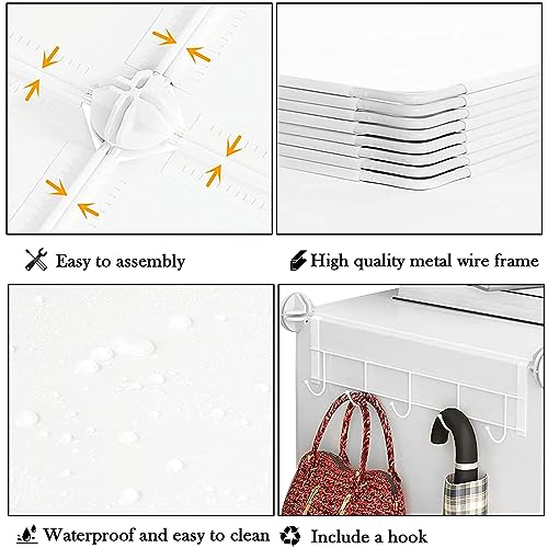 AWTATOS Shoe Rack, 8 Tier Shoe Storage Cabinet with Door, 32 Pair Shoe Organizer Shelves for Closet Hallway Bedroom Entryway, White
