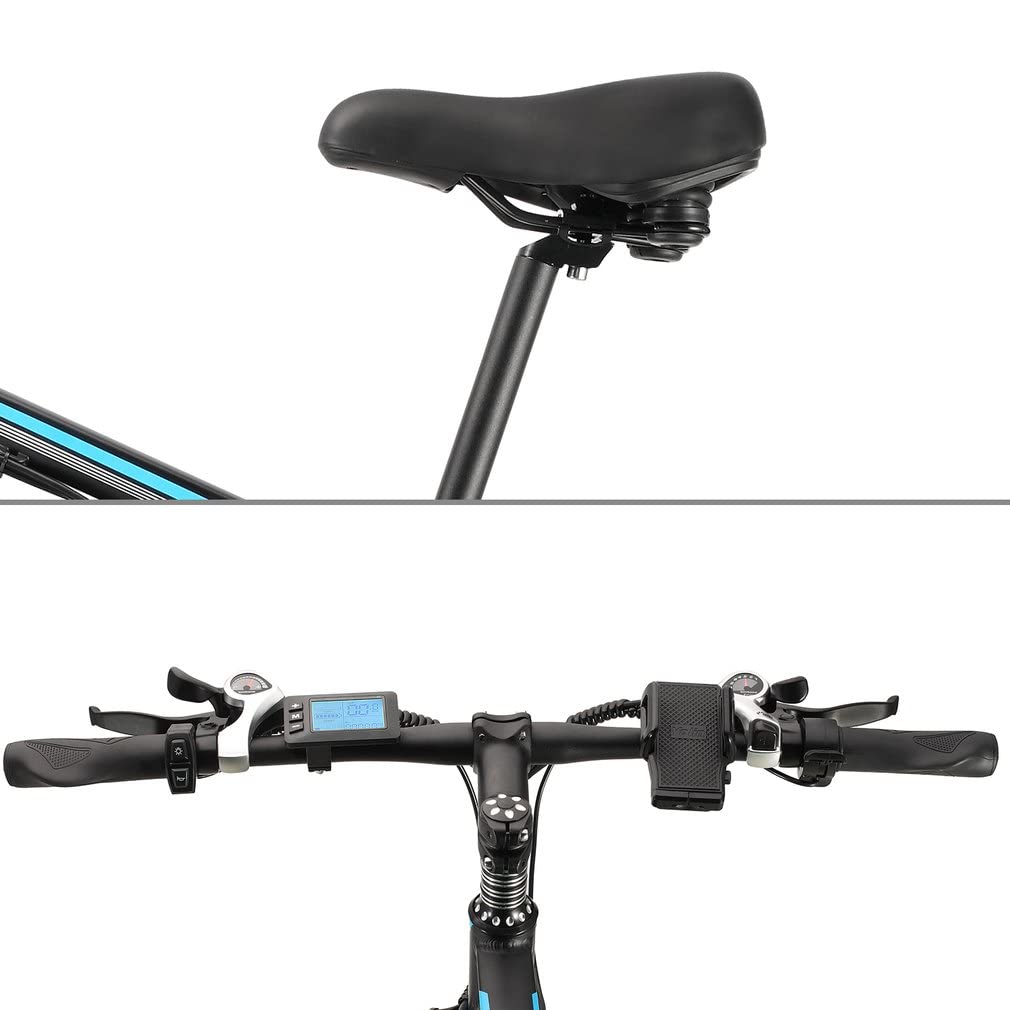 29'' Fat Electric Bike for Adults 48V 500W,dual disc brakes + 21 speed shifting system, LED smart meter, with USB charging phone holder, maximum load 150 kg, suitable for beach snow all terrain road