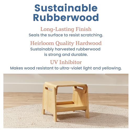 ECR4Kids Sit or Step Stool, Kids Furniture, Natural