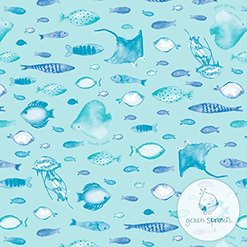 i Play Boys Reusable Absorbent Baby Swim Diapers Light Aqua Fish 3T
