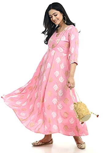 AnjuShree Choice Women Indian Party wear Rayon Kurti Pink