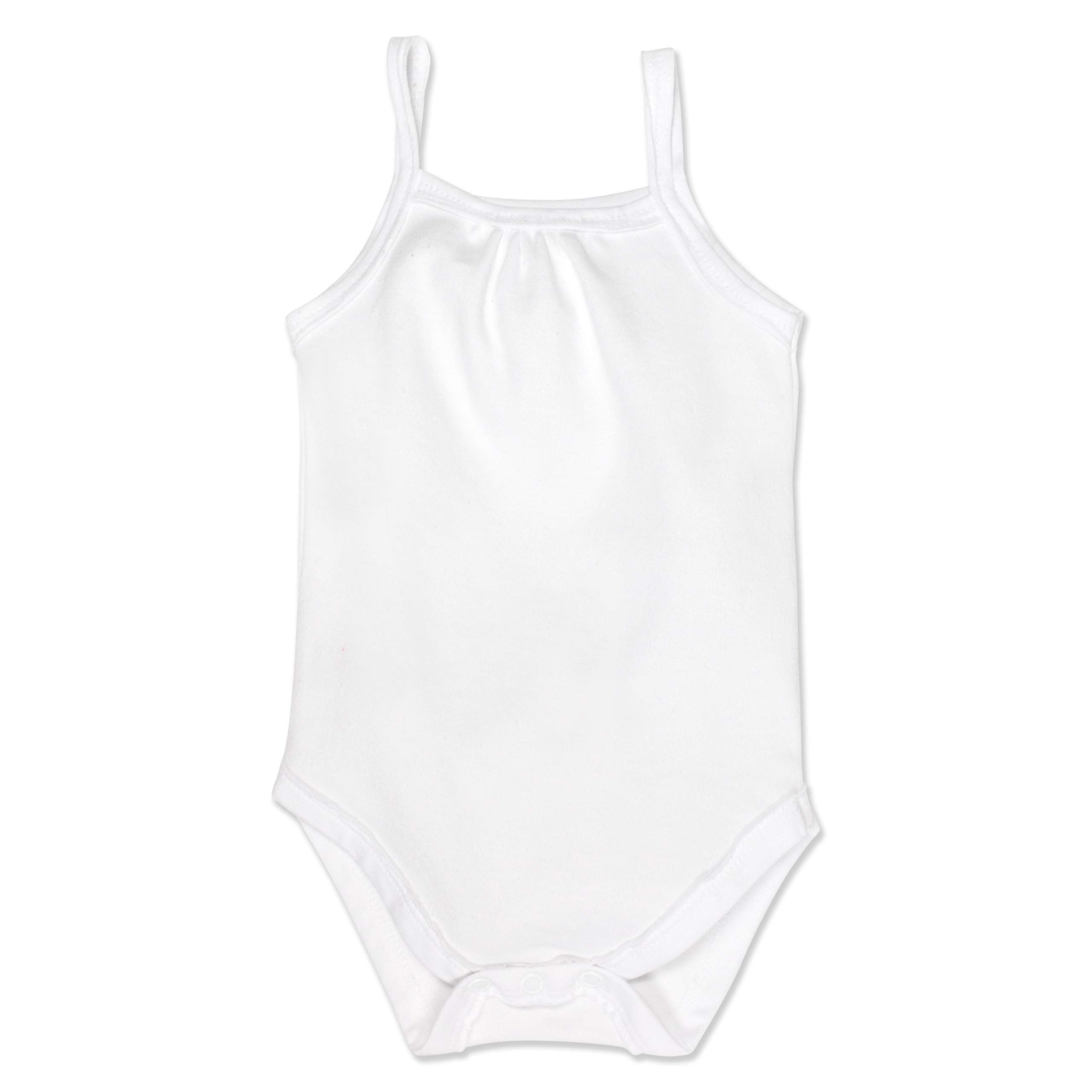 HonestBaby Cami Bodysuits One-piece 100% Organic Cotton for Baby Girls, Bright White, 18 Months