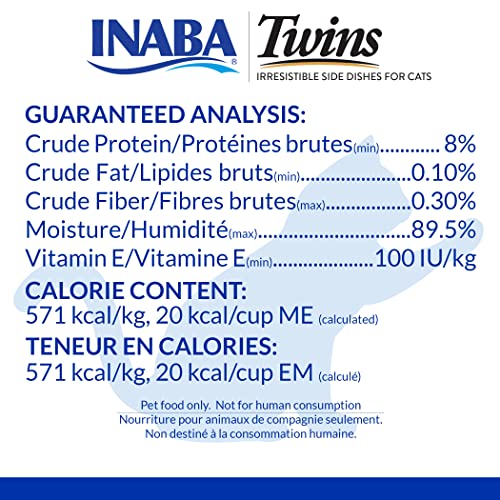 INABA Twins for Cats, Grain-Free Shredded Chicken & Broth Gelée Side Dish/Complement/Topper Cups, 1.23 Ounces per Serving, 14.76 Ounces Total (12 Servings), Chicken Recipe