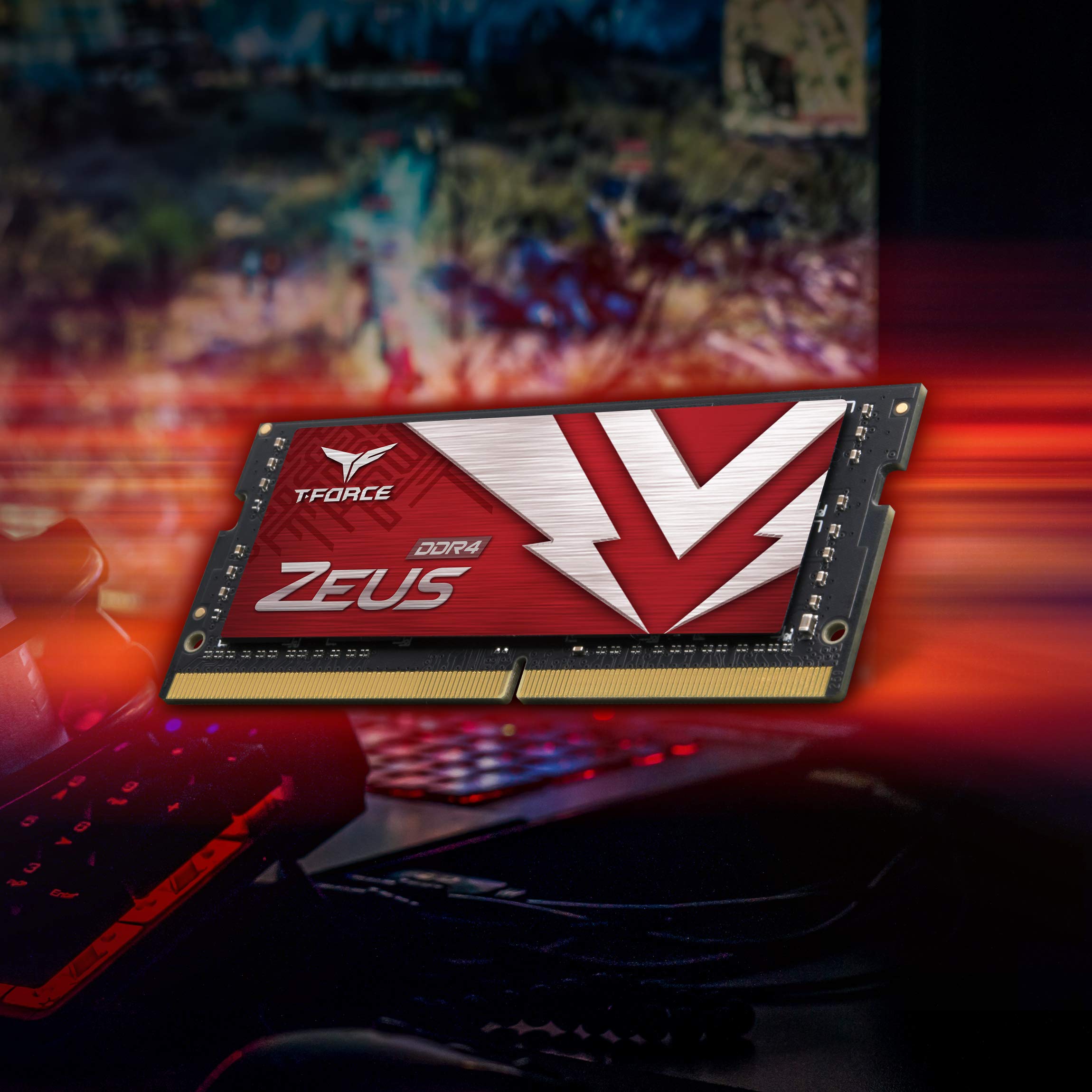 TEAMGROUP T-Force Zeus DDR4 SODIMM 32GB (2x16GB) 3200MHz (PC4-25600) 260 Pin CL16 Laptop OC Memory Module Ram TTZD432G3200HC16FDC-S01