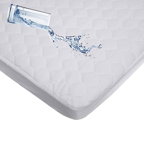 American Baby Company Waterproof Cradle/Bassinet Mattress Protector, Quilted Cotton Fitted Cradle/Bassinet Mattress Pad Cover, White, 33" x 15"
