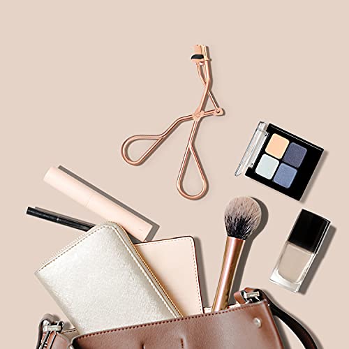 Larbois Eyelash Curler with 5 Extra Refill Pads & Velvet Bag, Professional Eye Lash Curler No Pinching, No Pain and No Pulling, Make up Tool for Perfect Curl in Seconds (Rose Gold)
