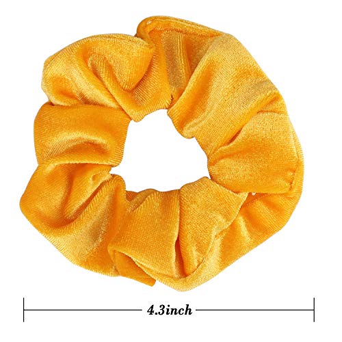 GUVASS 12 Pack Hair Scrunchies Yellow Velvet Elastics Scrunchy Bobbles Soft Hair Bands Hair Ties