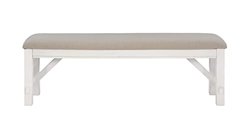 Powell Company Powell Turino Distressed White Dining Bench
