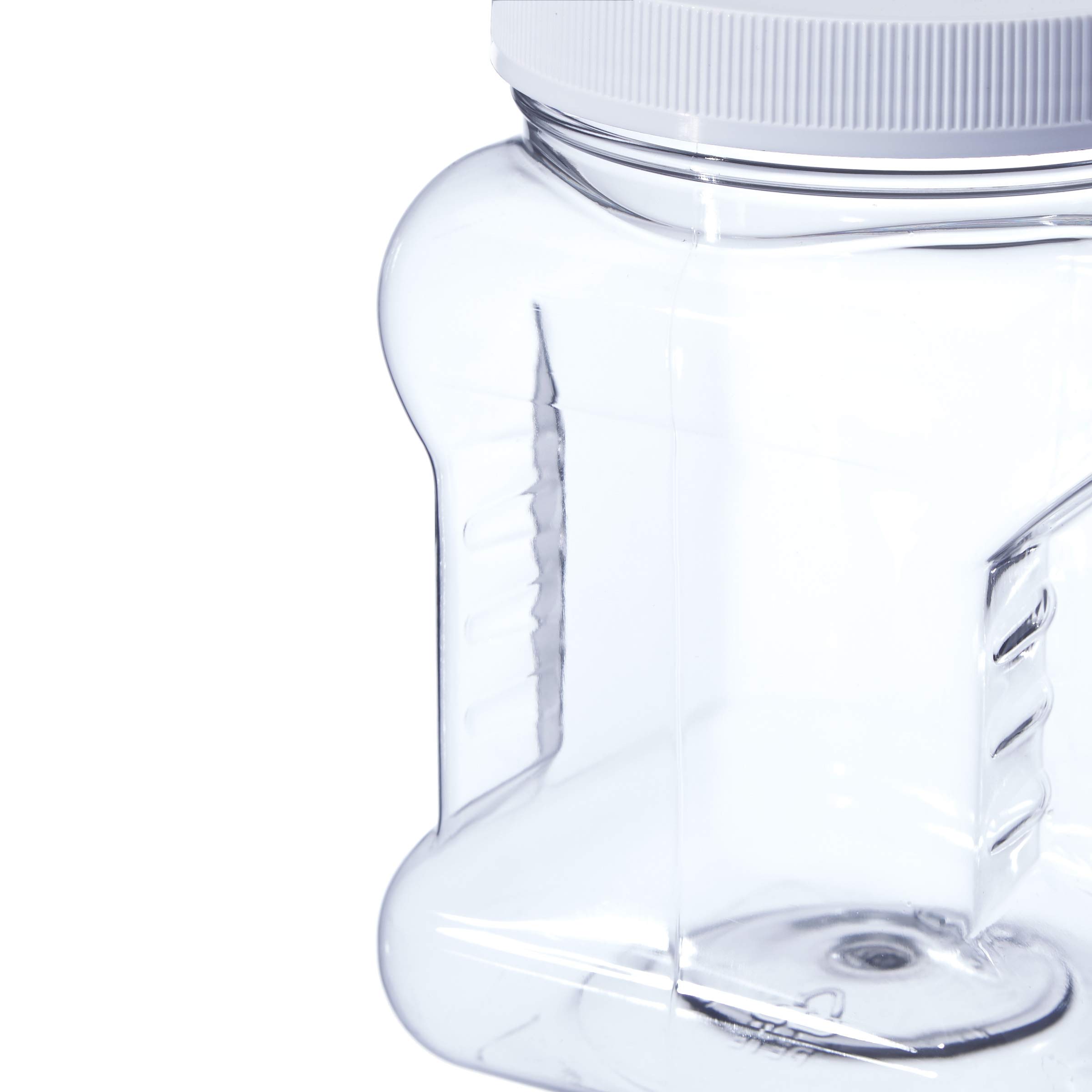 Consolidated Plastics 41657 Wide-Mouth PET Grip Jar with Lid, 32 oz, Clear, 12 Piece