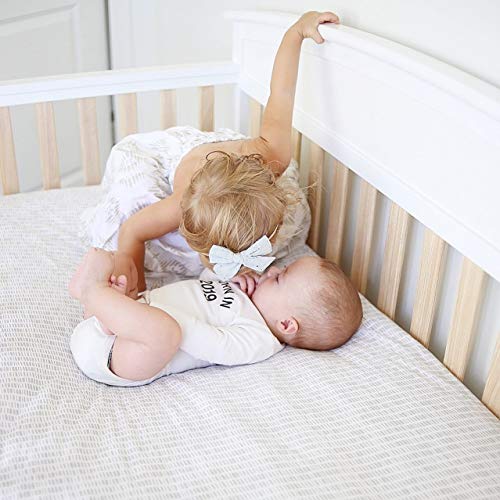 Ely's & Co. Baby Crib Bedding Sets for Boys and Girls β 4 Piece Set Includes Crib Sheet, Quilted Blanket, Crib Skirt and Baby Pillowcase β Grey Bamboo Design