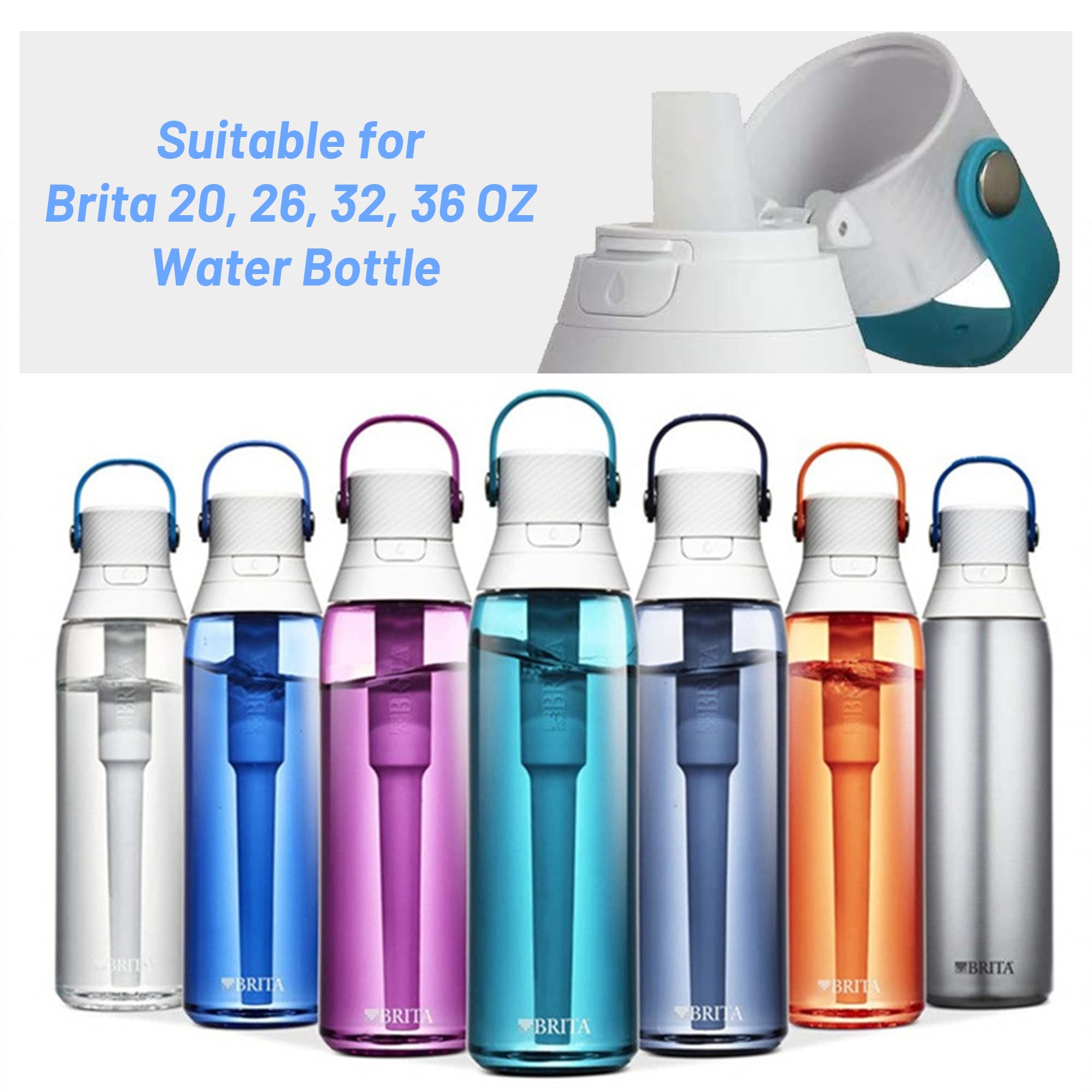 4 Pack Silicone Water Bottle Mouthpiece Replacement Water Valve Filter Water Bottles Replacement for Brita Water Bottle