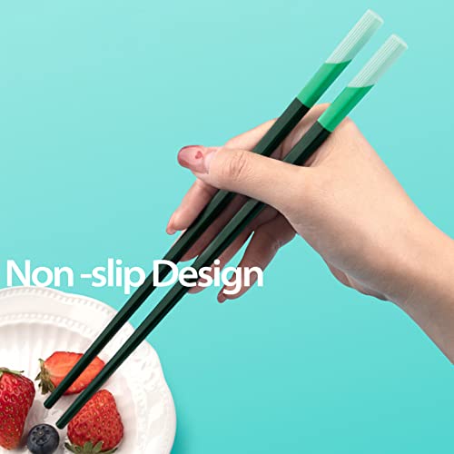 Chopsticks Dishwasher Safe Chopsticks Reusable, 9.6 inch/24.3cm Matte Non-Slip Fiberglass Chop Sticks, Chinese Chopstick, Morandi Colorful-5 Pairs