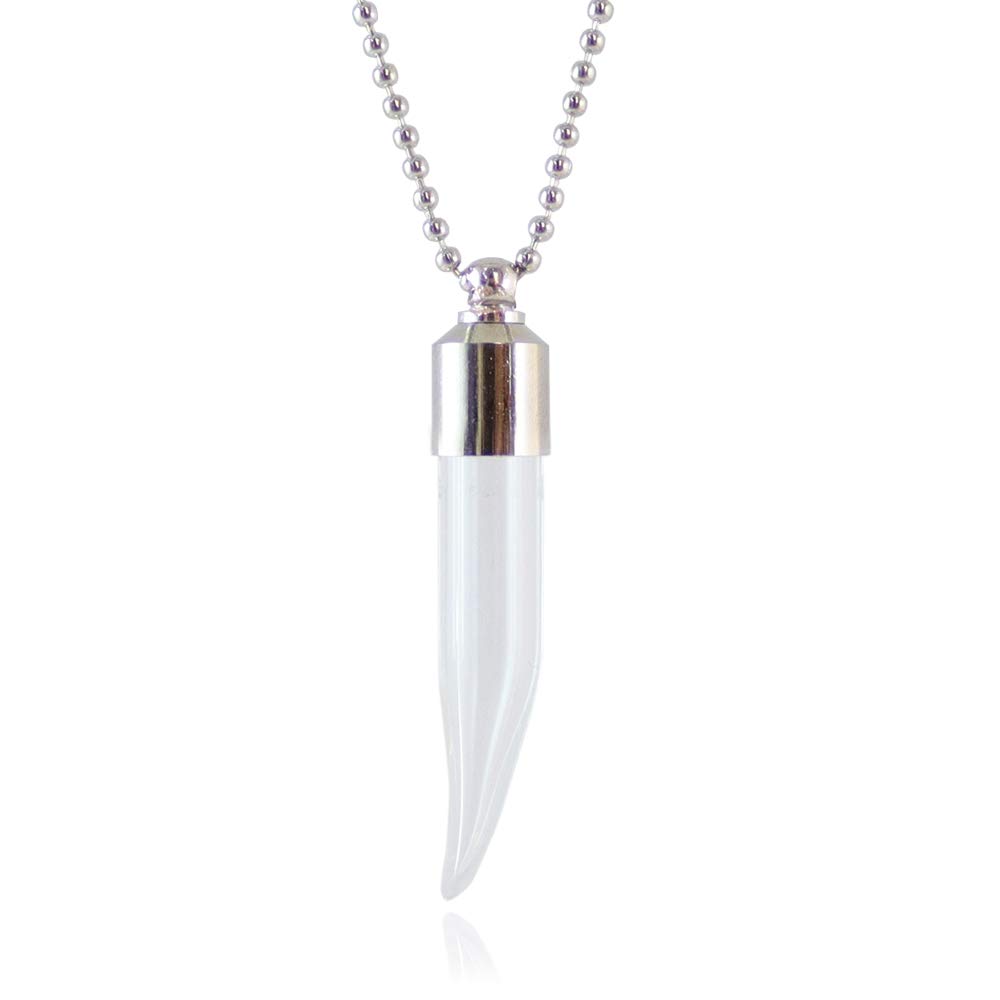 3PCS Blood Vial Necklace Vampire Jewellery Tooth Shaped Glass Fangs Vial Potion Pendant Choker Gothic Dracula Jewellery Gift (Shark's Tooth),35MM(H)x6MM(W)
