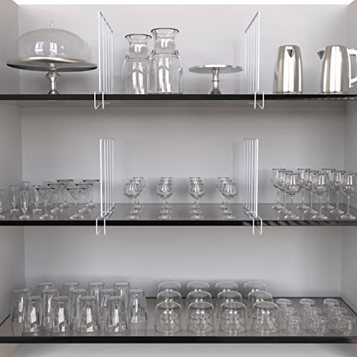 BTSD-home Shelf Dividers Steel Closet Dividers and Separator for Organization, Shelves and Storage in Cabinet and Kitchen (8 Pack)