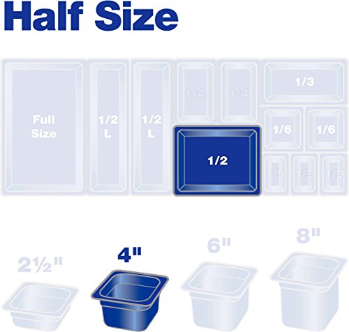 Carlisle FoodService Products 10221B03 StorPlus Half Size Food Pan, Polycarbonate, 4" Deep, Black