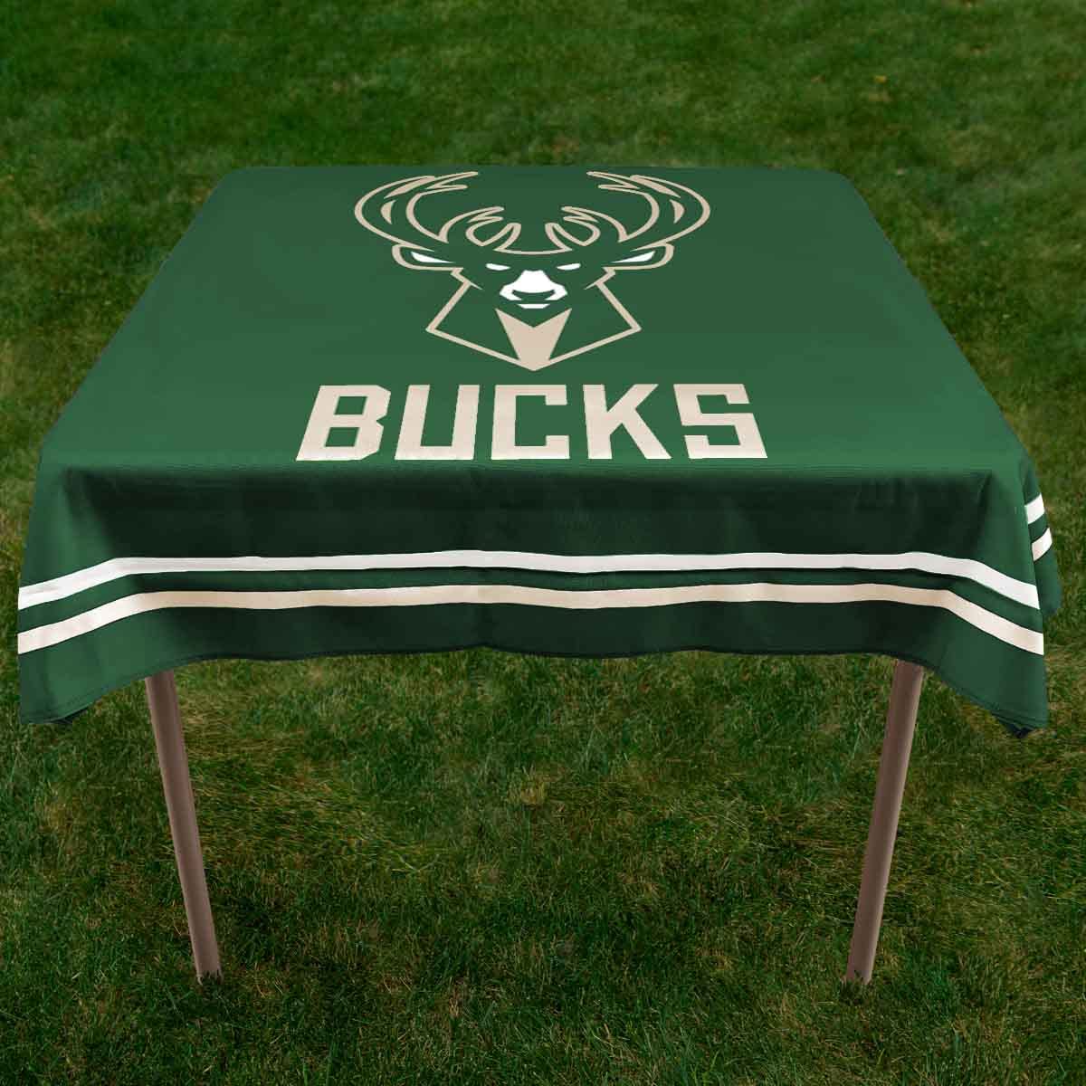 WinCraft Milwaukee Bucks Logo Tablecloth and Square Table Cover Overlay
