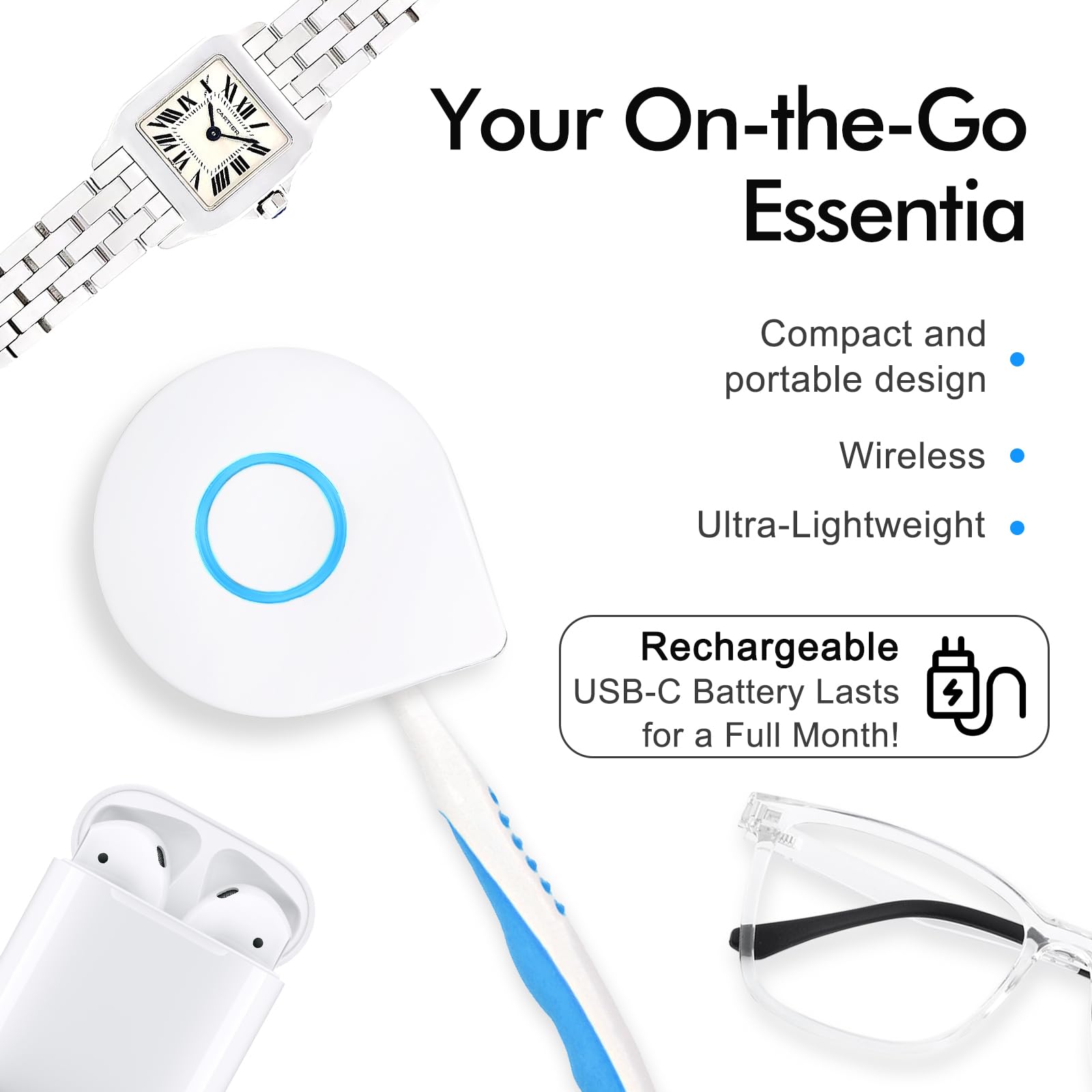 TAISHAN Toothbrush Case,Rechargeable Portable Mini Travel Toothbrush Holder,Fits All Toothbrushes for Both Electric and Manual Toothbrushes,Safety Feature, for Home and Travel