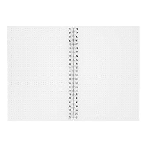 HULYTRAAT Hardcover Dot Grid Notebook, 5.8 x 8.38 Inches A5, Transparent, 160-Page 80-Sheet Spiral Journal (AWPPD1)