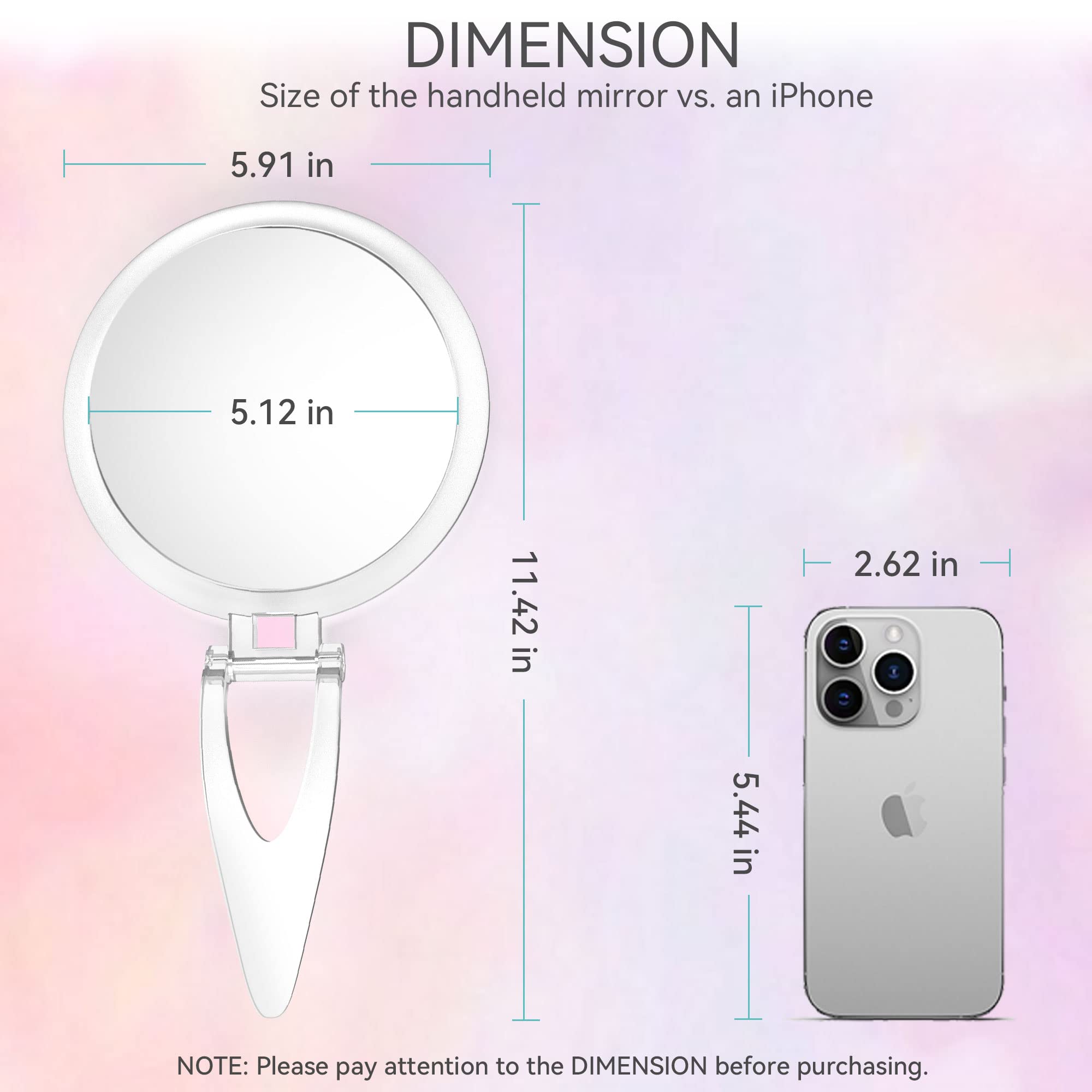30X Magnifying Mirror, 30X/1X Two Sided Hand Mirror,Travel Mirror for Precise Makeup Applications,Tweezing, and Blackhead/Blemish Removal,6 Inch