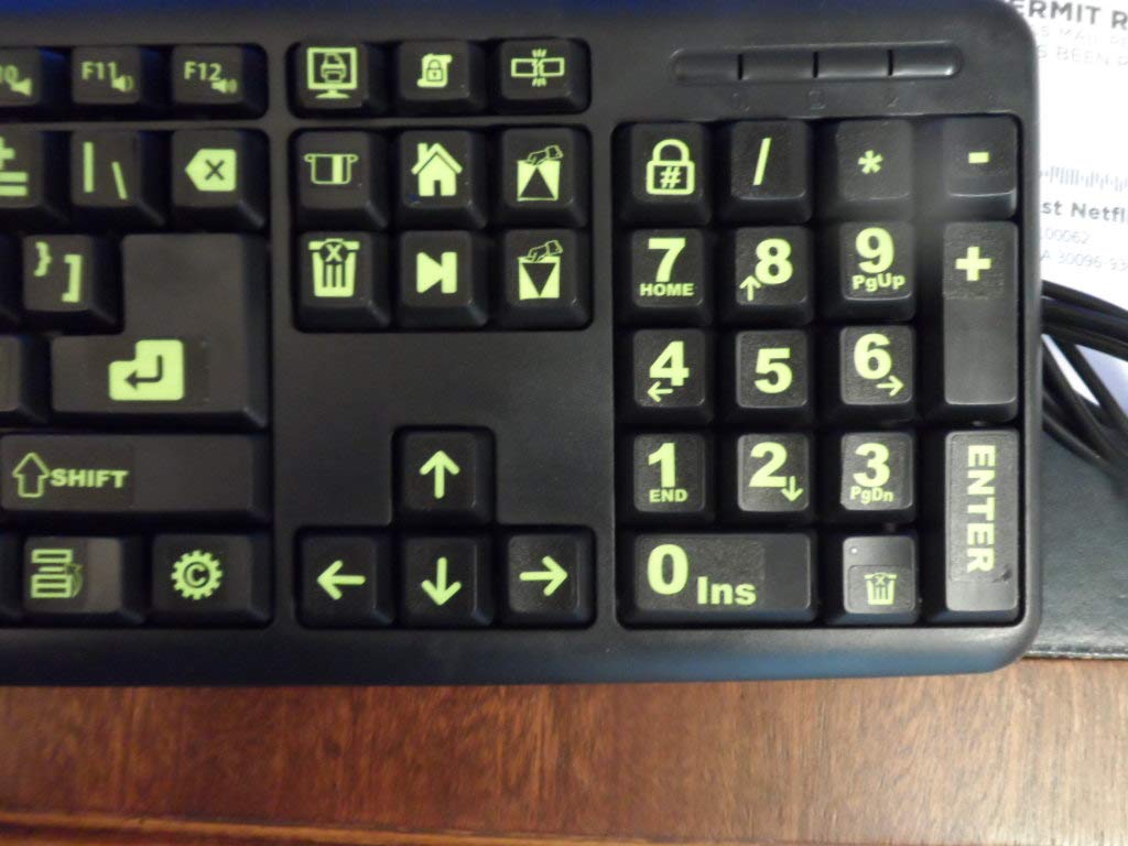 Keyboard Stickers with Big Luminescent Extra Large Symbols. 200 Inlay Set. 3 Yr. Warranty. Will Not Wear or Fade. U.S. English Laptop & PC. Also Includes Pocket/Purse Magnifier, USB LED & Tweesers.