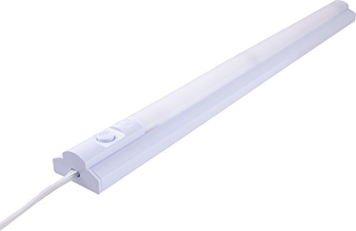 Enbrighten 16 Inch LED Premium Under Cabinet Light Fixture, Plug-In, Bright White 3000K, 384 Lumens, Plastic Housing, On/Off Switch, Perfect for Kitchen, Home Office, Garage, Workbench & more, 26535