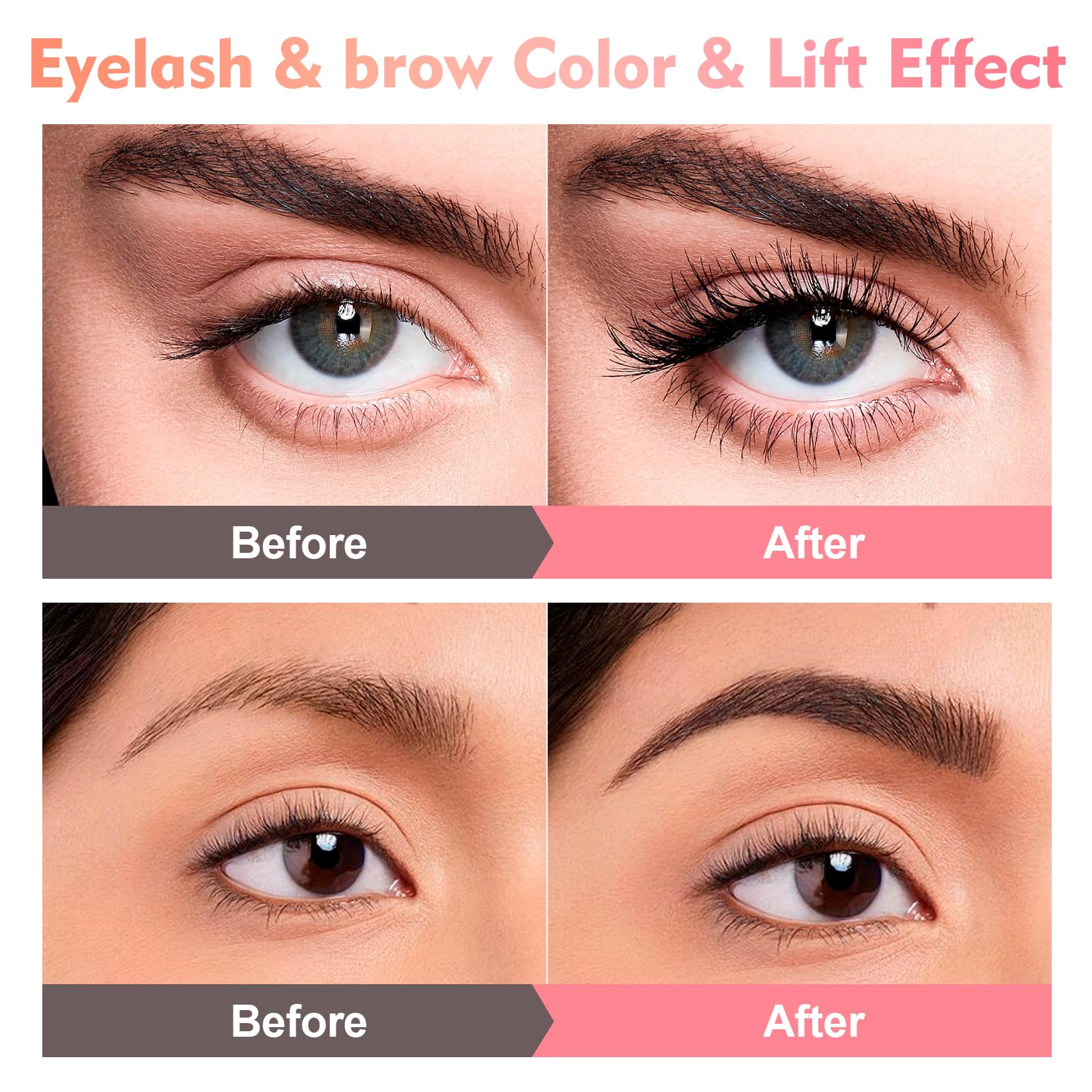 4 in 1 lash and brow lift kit,Professional Eyelash Perm Kit and Black Eyelash & Eyebrow Set, Quick Lifting Perming & Voluminous Coloring with Complete Tools DIY Use at Home & Salon Supplies (Black)