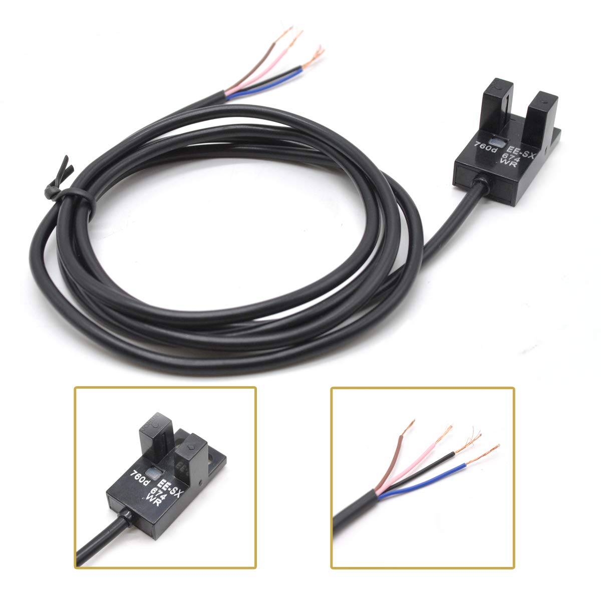 2Pcs Optical Sensor TRANSMISSIVE/Slotted Interrupter Limit Switch EE-SX674 for Linear Rail Guide Actuator