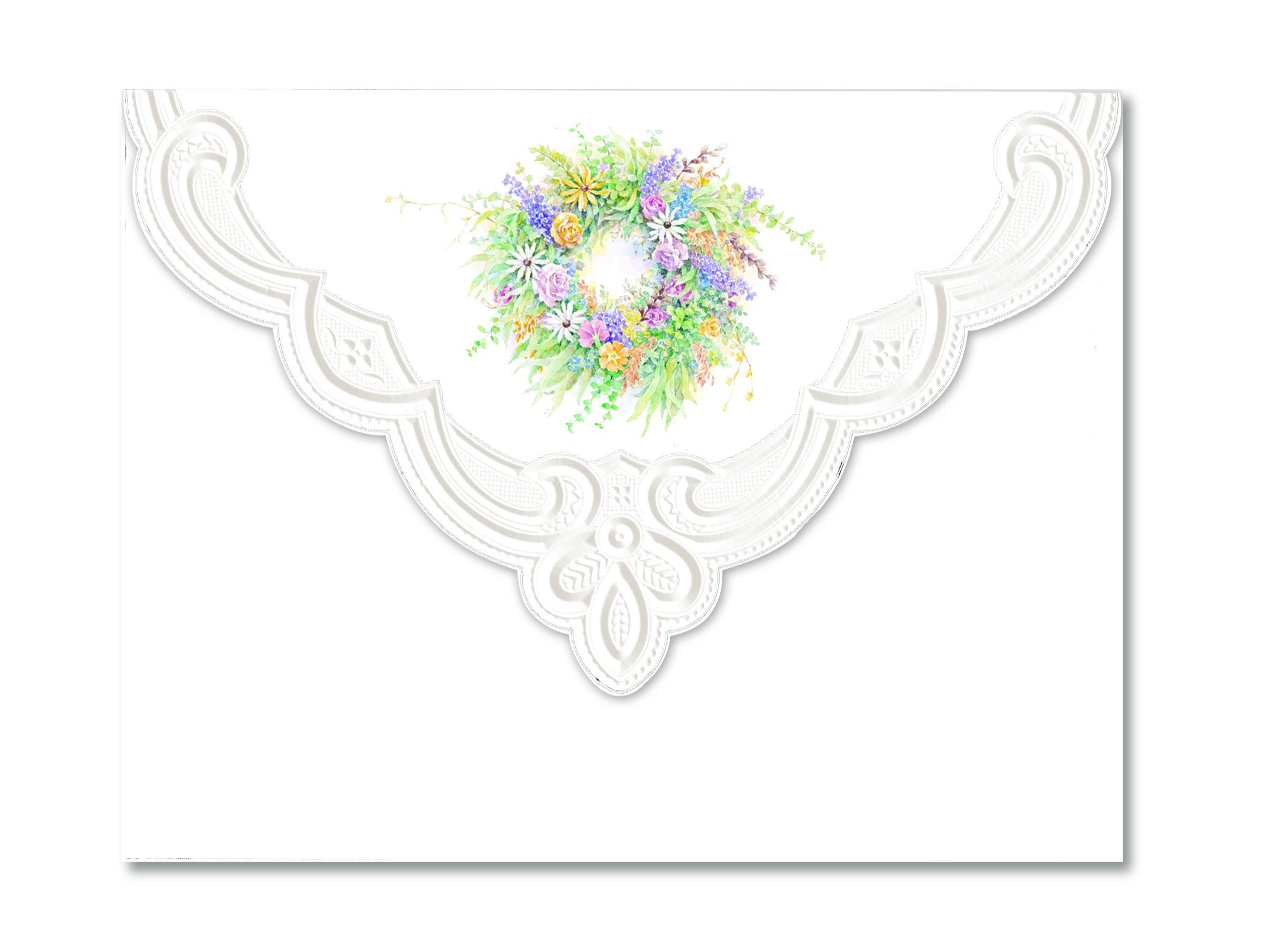 Carol Wilson Fine Arts Inc.- Wreath - Embossed & Die Cut Blank Note Cards in Portfolio Box - 10 Count - ncp2133