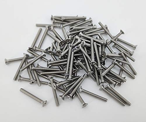 FixtureDisplays® 6-32 X 1-1/8" Stainless Flat Head Machine Screws, Full Thread, Phillips Drive, Stainless Steel 18-8, Machine Thread 314899-NPF