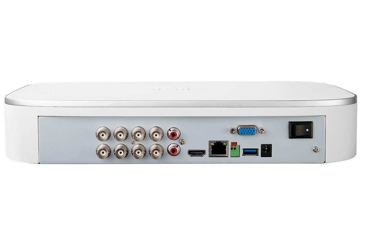 Lorex Technology D861A82 4K Ultra HD 8 Channel 2TB HDD Analog DVR with Smart Motion Detection and Smart Home Voice Control, 1 HDD Slot, White (M. Refurbished)