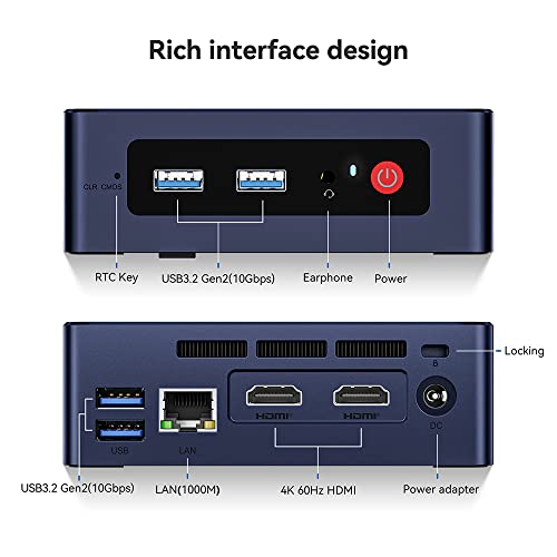 Beelink Mini S12 Pro Mini Pc Computers,16GB DDR4 500GB SSD with Inter 12th Generation Processors N100 4 Cores 3.4Ghz, 4K@60Hz Dual HDMI Output Wi-Fi6/BT 5.2.Support 2.5" HDD/SSD