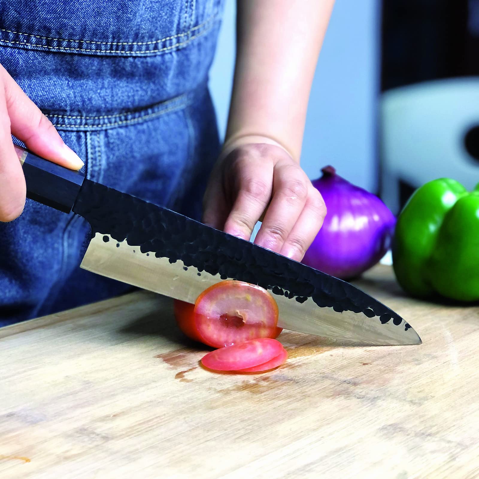 TenSteed Chef Knife Japanese Gyuto Chef Knife,Professional Hand Forged Kitchen Chef Knife, 5 Layers 9CR18MOV High Carbon Meat Sushi Knife with Sandalwoods Handle & Gift Box (8 inch)