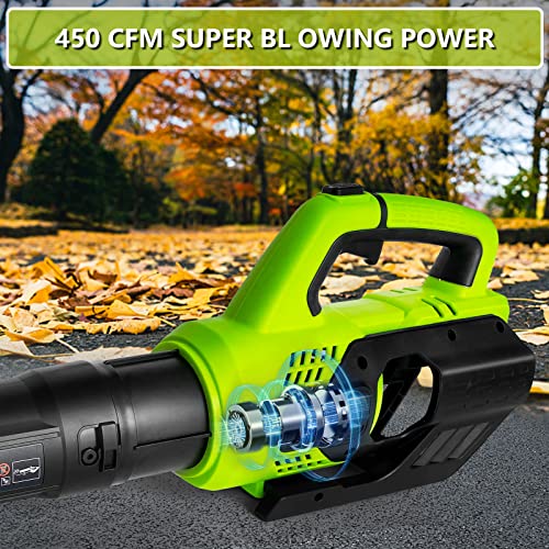 Cordless Leaf Blower,20V 420CFM Handheld Electric Leaf Blowers with 4.0Ah Battery & Fast Charger, 2 Speed Mode, Lightweight Battery Powered Leaf Blowers for Lawn, Yard, Garage, Patio & Sidewalk