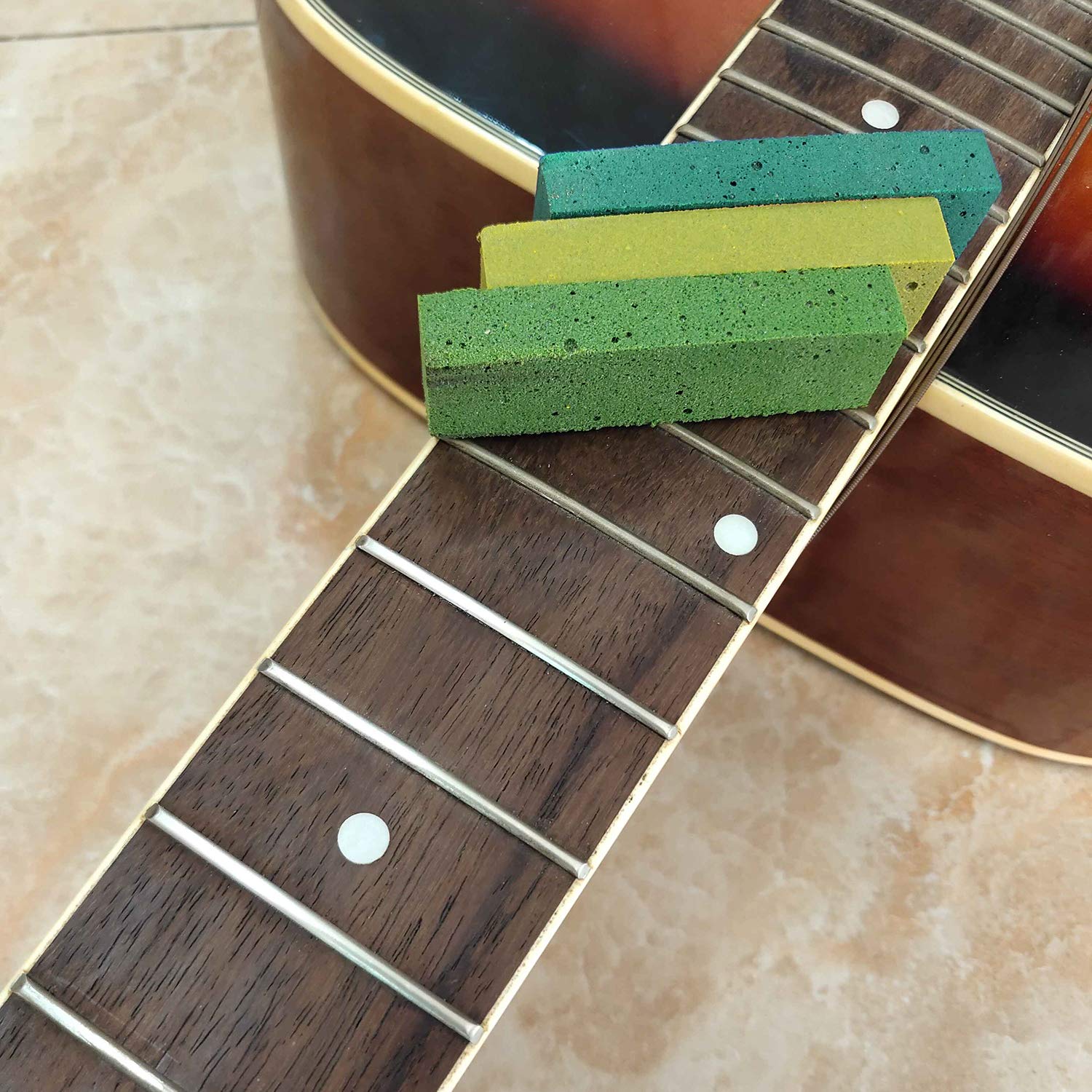 3pcs Fret Erasers Abrasive Rubber Blocks Guitar Fret Polishing Rubbers Set 180/400/1000 Grit