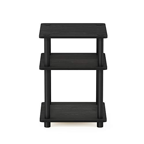 Furinno Turn-N-Tube Easy Assembly Multipurpose End Table / Side Table / Sofa Table / Nightstand, Round Tubes, Blackwood