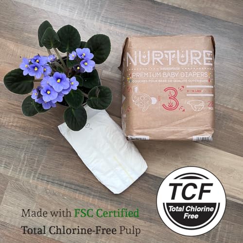 Nurture Diapers by BioBag, Size 4 (15-31 pounds), 78 Premium Quality Baby Diapers, Chemical Free, Ultra Absorbent, Eco Friendly, Hypoallergenic