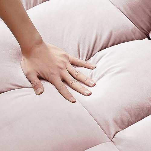3 in 1 Loveseat Sofa with Pull Out Sleeper Couch Bed, Adjustable Backrest Functional 2 Seater Love Seat Sofa & Couch Convertible Sleep Futon Sofabed, Compact Living Room Upholstered Furniture Daybed