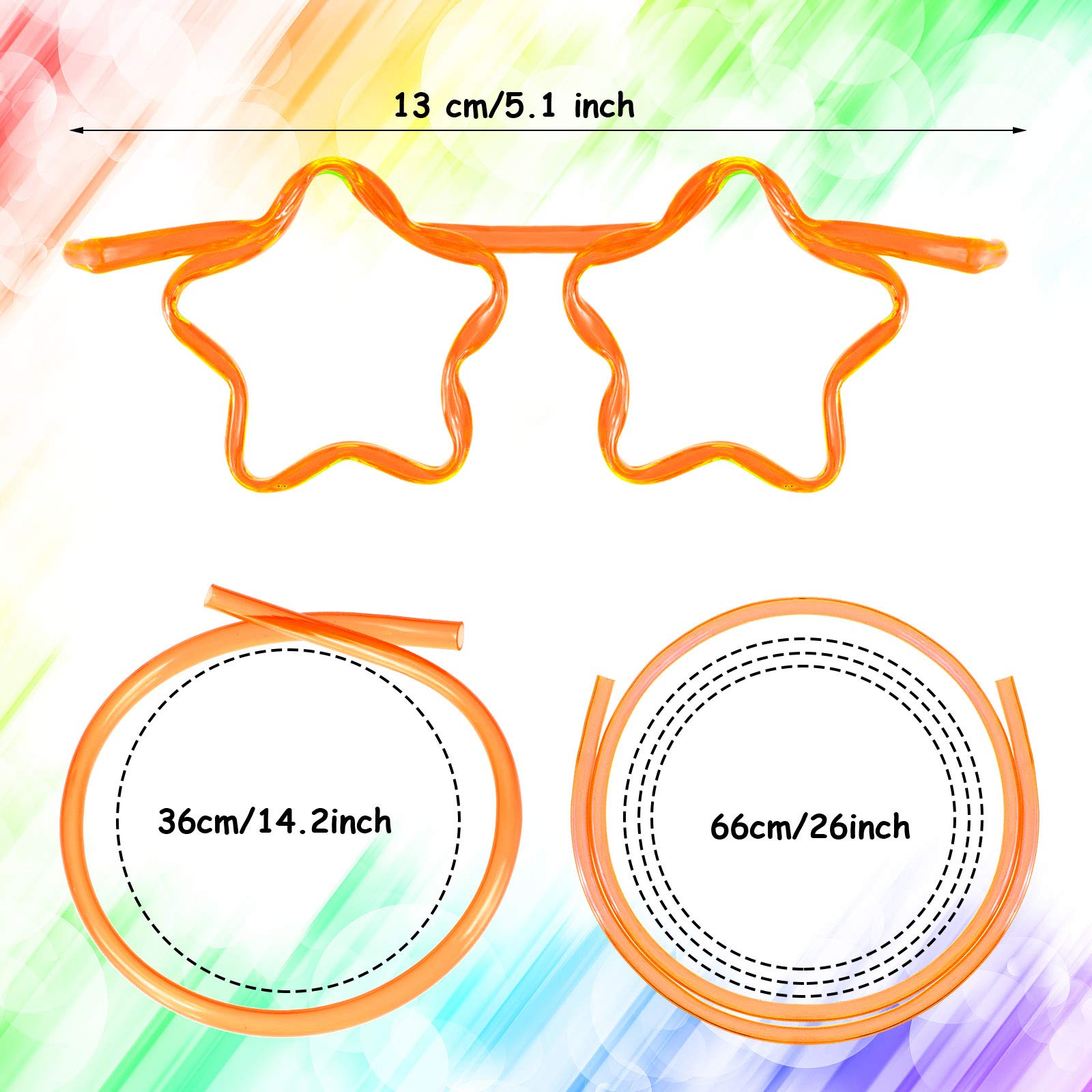 8 Pieces Silly Straw Glasses Star Straws Eyeglasses Fun Star Straws Novelty Drinking Eyeglasses Straw for Kids Annual Meeting, Birthday, Classroom Activities, 4 Colors