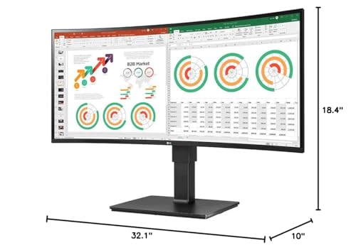 LG 34BN770-B 34" 21:9 QHD UltraWide HDR10 IPS Monitor, Built-In-Speakers, TAA Compliant, Black
