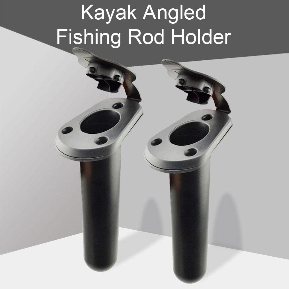 2Pcs Plastic Flush Mount Fishing Boat Rod Holder Bracket With Cap Cover for Fishing Kayak Pole Fishing Tackle Accessory Tool