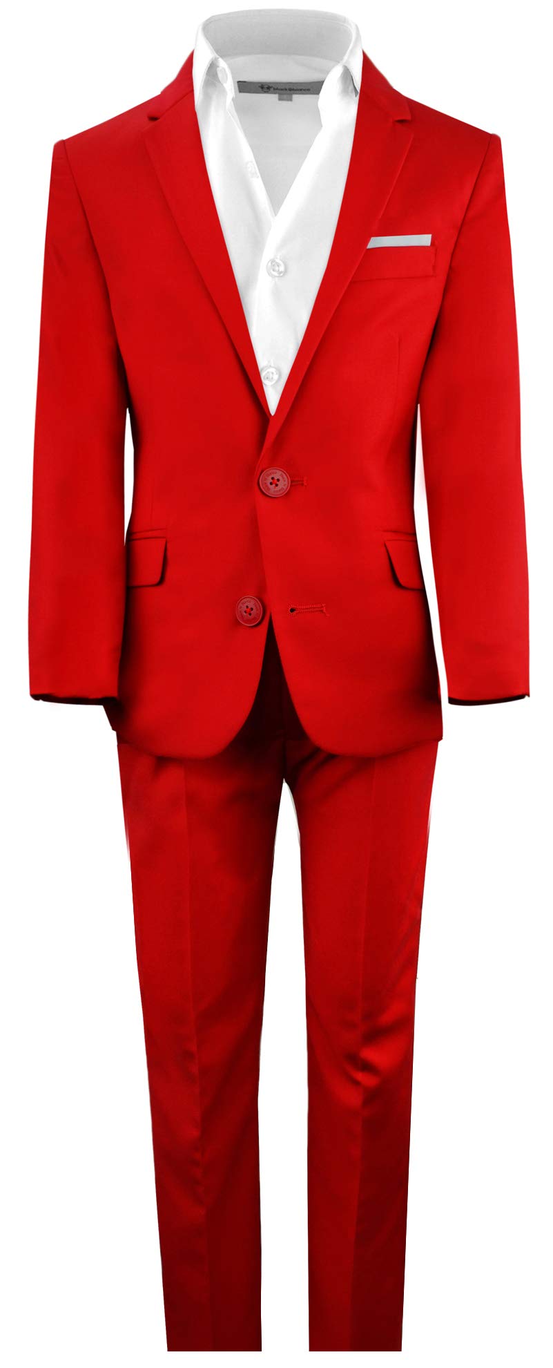 Black n Bianco Boys' First Class Slim Fit Suits Lightweight Style. Presented by Baby Muffin (2T, Fiery Red)
