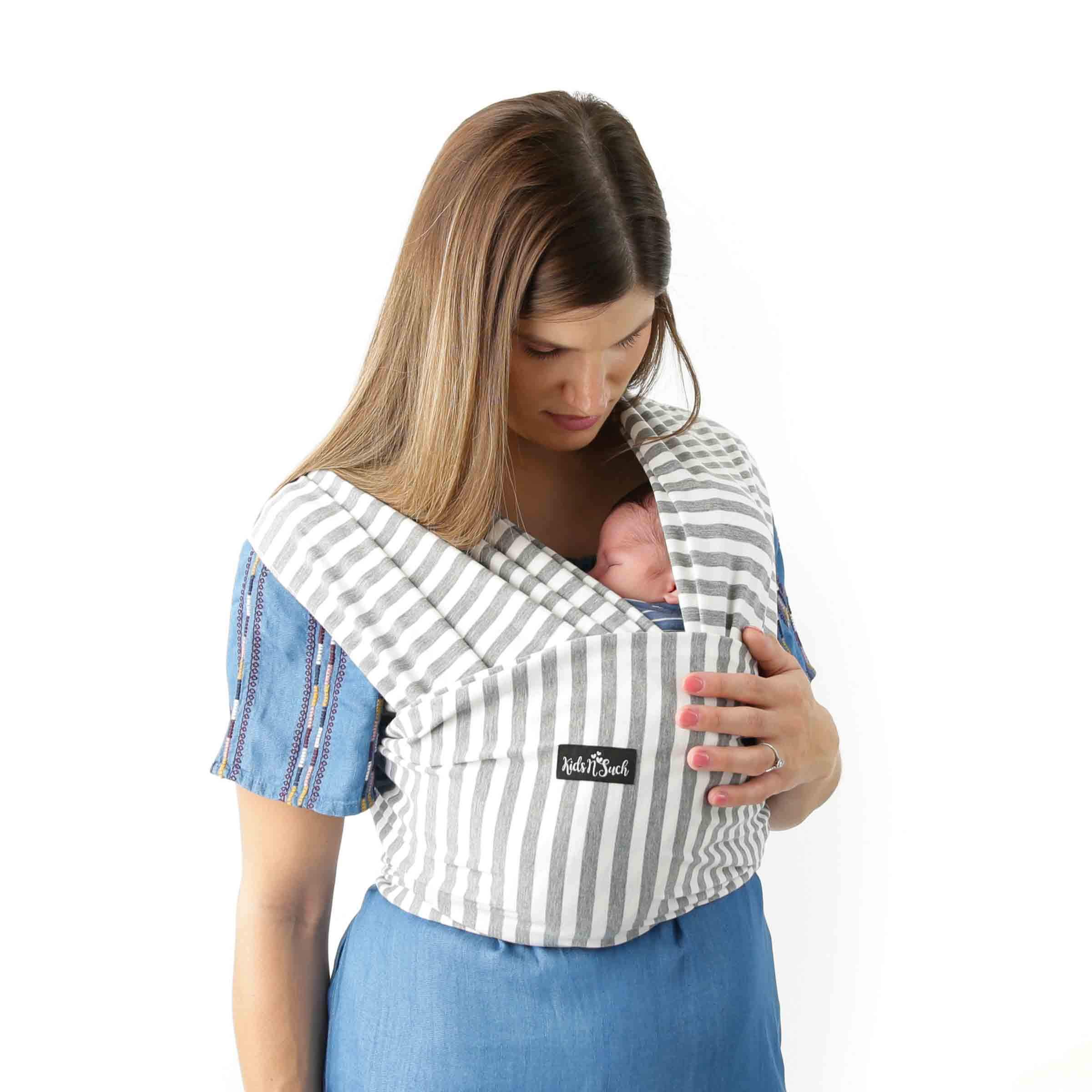 4 in 1 Baby Wrap Carrier and Nursing Cover Arrow Bundle - Ring Sling- Charcoal Grey Cotton