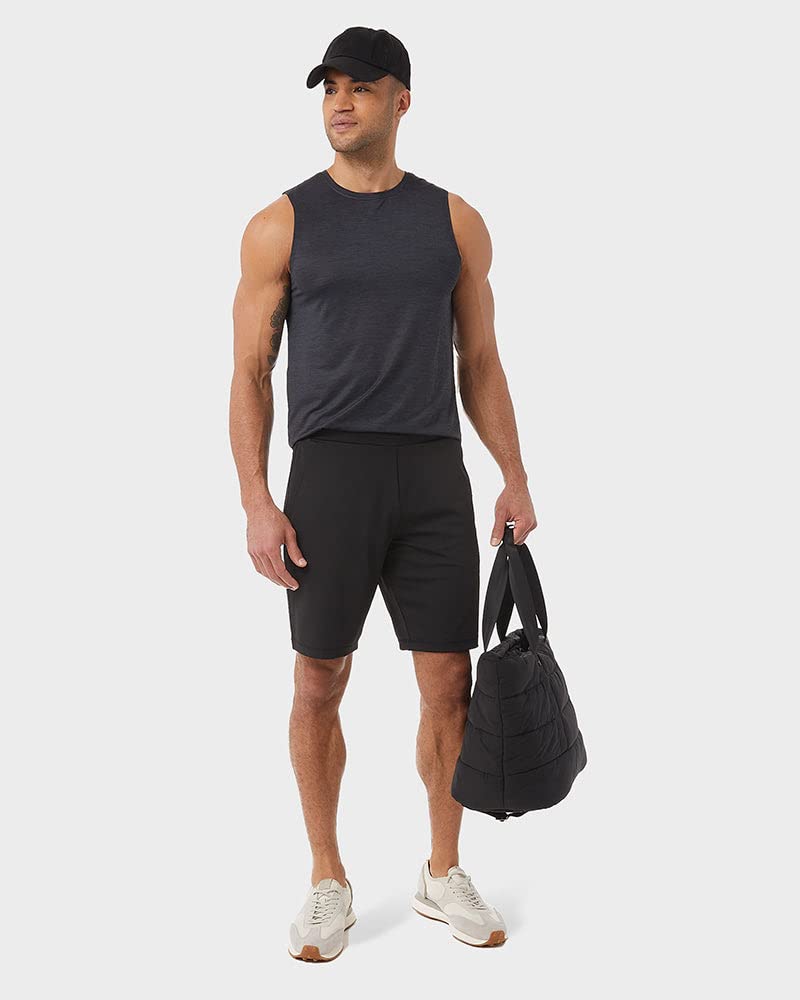 32 Degrees Cool Men's Active Stretch 10 Inch Short | Regular Fit | Active | Adjustable Drawstring | Unlined, Black, Medium