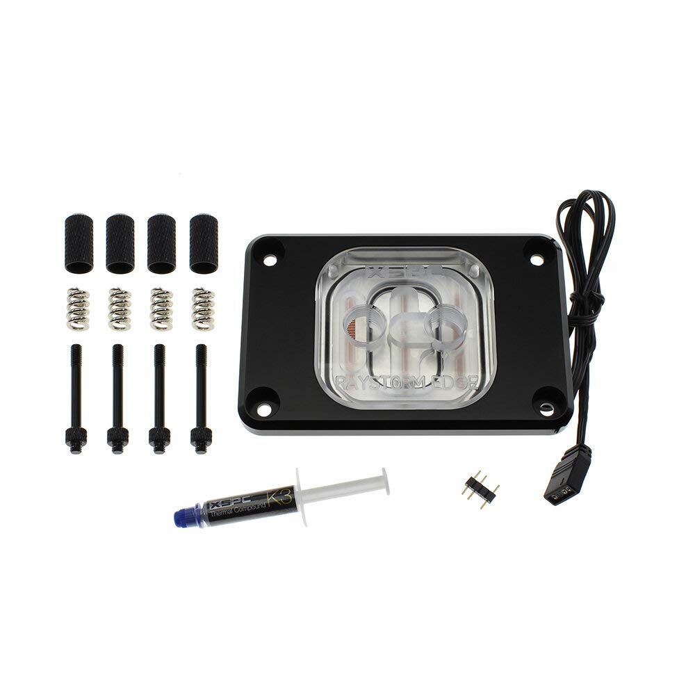 XSPC RayStorm Edge CPU Water Block, AMD/AM4/AM5, Addessable RGB, Black